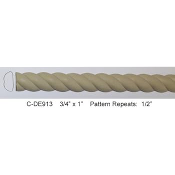 Amazon.com: PVS 3/4" x 96" Half Round (Split) Real Wood Unfinished Rope ...