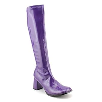 Amazon.com: Women's 3 Inch Block Heel Gogo Boots (Purple;12): Clothing