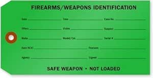Amazon.com : "Firearms/Weapons Identification" Tag, 6.25" x 3.125 ...