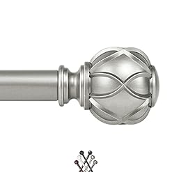 Kamanina Antique Silver Curtain Rod [extend from 72 - 144 Inches]