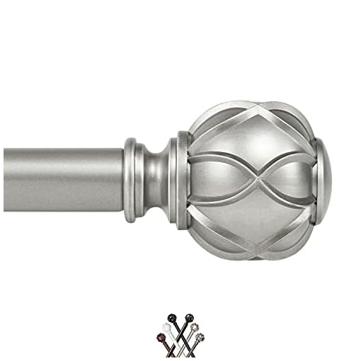 Kamanina Antique Silver Curtain Rod [extend from 72 - 144 Inches]