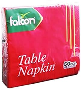 Falcon Paper Napkin Red Disposable 40 x 40 CM (1 Pack x 50 Sheets ...