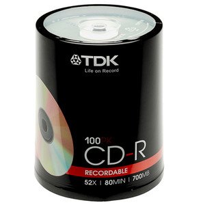 TDK 100 Pack Tdk Cd-R Recordable Discs 52X Speed 80Min: Amazon.co.uk: Electronics