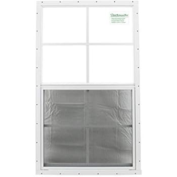 Window 24" x 36" Double Pane Tempered Glass Low-E PVC Frame Vertical ...