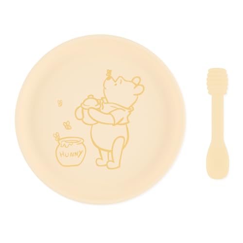 Bumkins Disney Baby and Toddler Plate and Spoon Set, Silicone Dish for ...