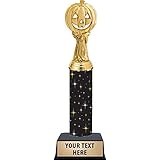 Amazon.com : 11" Halloween Orange Pumpkin Trophies - Black Midnight ...