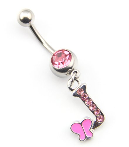 Belly Rings With Letter J