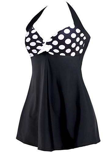 Sixyotie Vrouwen Plus Size Badpak Een Stuk Zwemmen Jurk Met Rok Tummy ...