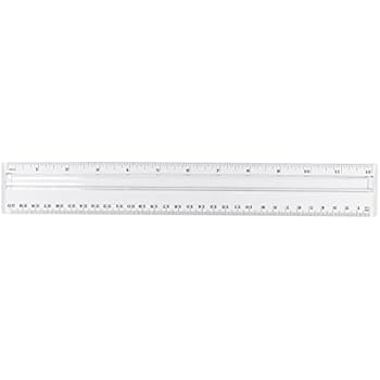 Amazon.com : RULER with Magnifying Glass, 12 inch plastic, clear ...
