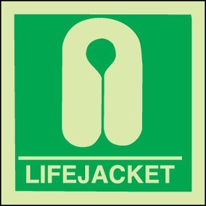 IMO Sign - Solas Lifejacket (Glow in the Dark) (Self adhesive rigid ...