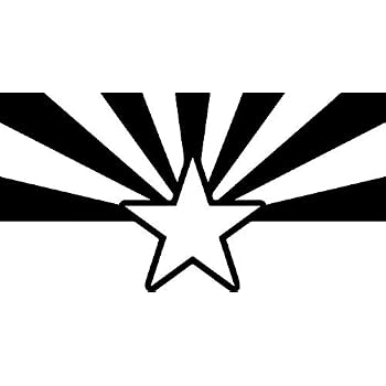 Amazon.com: StickerTalk Black and White Die Cut Arizona Flag Vinyl ...