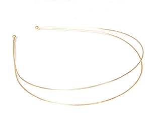 Amazon.com: Gold Double Row Wire Alice Hair Band Headband Tiara Wedding ...