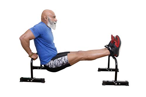 IBS Heavy Duty Folding Parallettes Dip Bars Push Up Stand for Cross-fit ...