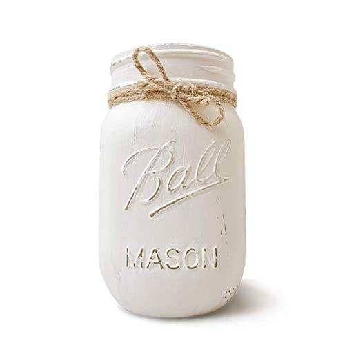 Amazon.com: White - Rustic Farmhouse Style. Hand Painted and Distressed ...