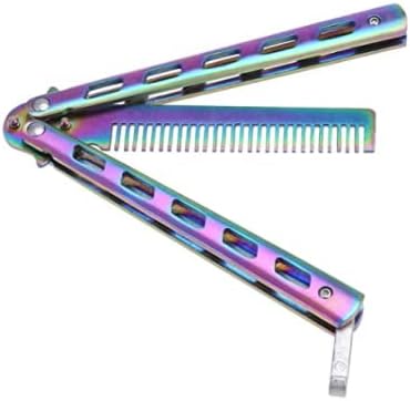 Butterfly Comb Stainless Steel Rainbow Portable Safe Foldable Hair ...