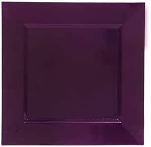 Amazon.com | Square Metallic Purple Charger Plates- 4 Piece Set ...