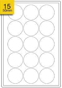 500 Sheets Laser Gloss White Round (50.5mm Circles) Permanent Labels ...