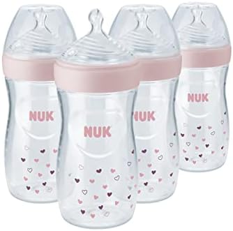 NUK Simply Natural Bottle with SafeTemp, Girl, 9 Oz, 4 Count | Pricepulse