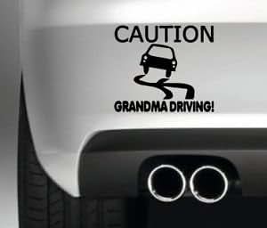Amazon.com: Caution Grandma Driving Funny Vinyl Car Decal (External ...