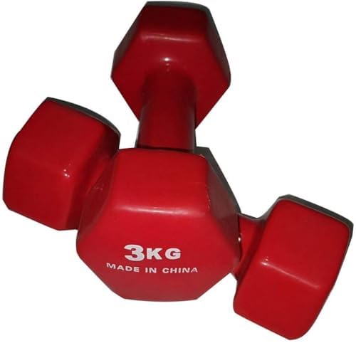 KUYING Dumbbell Pair Weights Neoprene Coated Cast Iron Strength Training Available for (2 x 1kg ...