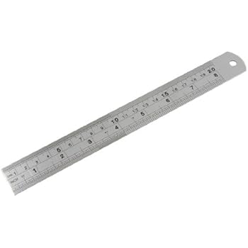 uxcell Stainless Metal 20cm 8" Double Side Measuring Tool Long Straight ...