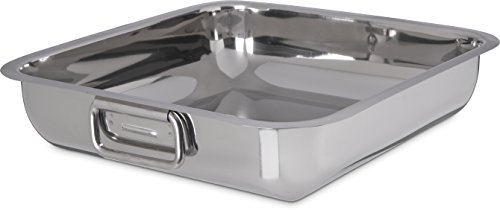 Carlisle 609085 Stainless Steel Square Display Dish with Handles, 4.8 ...