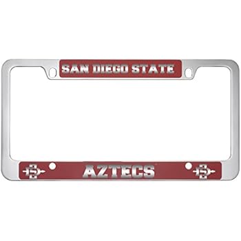 Amazon.com: San Diego State University -Metal License Plate Frame-Red ...