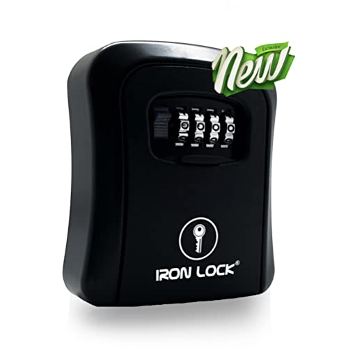 Iron Lock® - Key Lock Box Wall Mount for Keys 4 Digit Combination with ...