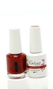 Amazon.com : Gelixir matching color gel & nail lacquer Spark Red - 106 ...
