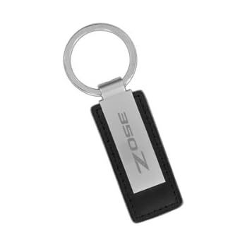 Amazon.com: Nissan 350Z Black Leather Key Chain With Silver Metal Strip ...