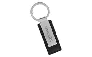 Amazon.com: Nissan 350Z Black Leather Key Chain With Silver Metal Strip ...