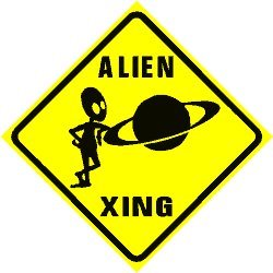 Amazon.com : ALIEN CROSSING et ufo science fiction sign : Yard Signs ...