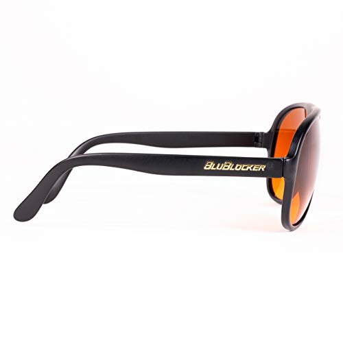BluBlocker, Black Original Aviator Sunglasses with Scratch Resistant ...