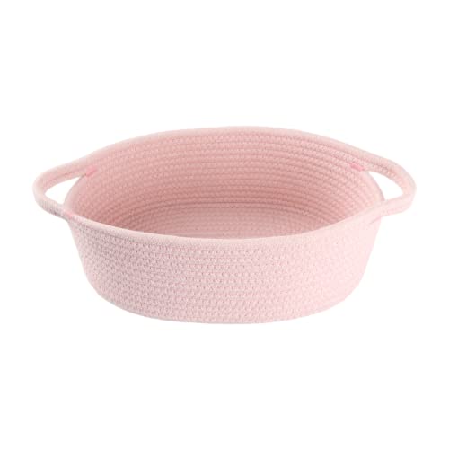 XUANGUO Small Woven Basket Cute Oval Cotton Rope Gifts Basket with ...