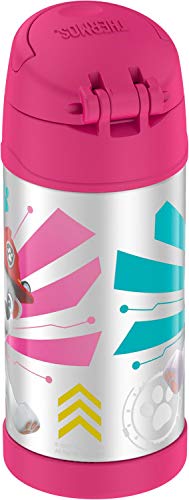 THERMOS FUNTAINER 12 Ounce Stainless Steel Vacuum Insulated Kids Straw Bottle, Paw Patrol ...