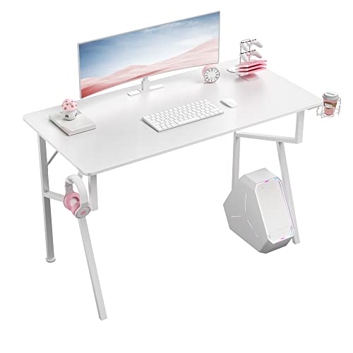 EUREKA ERGONOMIC White Desk, 47 Inch Home Office K Shaped PC Gaming ...