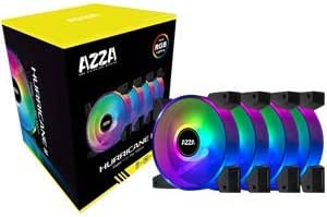AZZA Hurricane II Digital RGB Fans, 4x120mm w/RF Remote (4-Pack ...