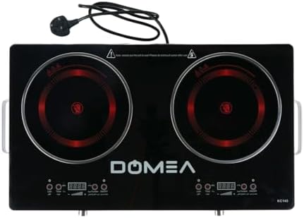 DOMEA Infrared Cooktop, 2 Burner With 4 Preset Functions | A-Grade Micro Crystal Panel With Easy ...