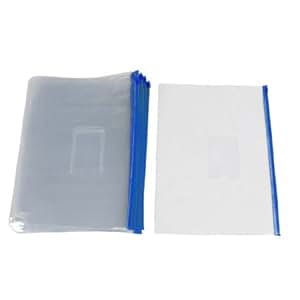 Amazon.com : 20pcs Blue Clear Plastic Slider Zip Lock Bags Files Holder ...