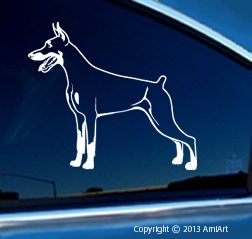 Amazon.com: DOBERMAN Decal- facing LEFT- Size 5.5" x 4.8" inch VINYL ...