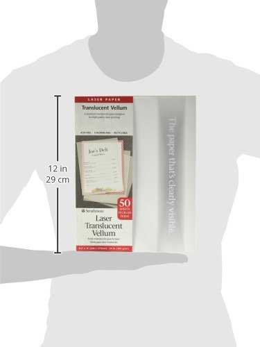 Strathmore 59-854 Laser Vellum Inkjet Paper, 8.5"x11", 50 Sheets Arts ...