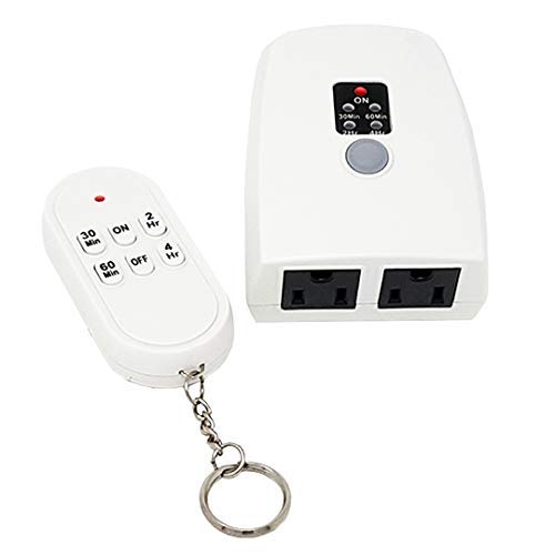 TEKLECTRIC Indoor Remote Control Outlet with Countdown Timer, 100 FT ...