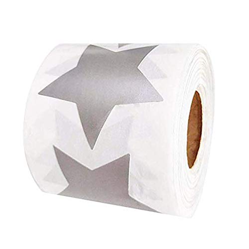 Mua Remarkable Silver Metallic Foil Star Shape Paper Sticker Labels 2 ...