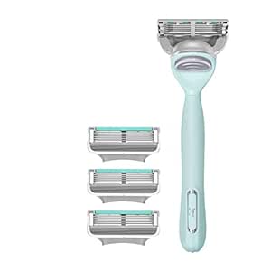 Amazon.com: joy Women's Razor Handle + 4 Razor Blade Refills, Teal: Beauty