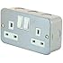 MK Metalclad Plus K2946 ALM 13 amp 2-Gang Double-Pole Switch Socket: Amazon.co.uk: DIY & Tools