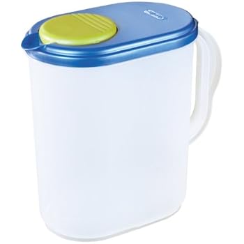 Amazon.com | Sterilite 04904106 1-Gallon Oval Pitcher, Blue Sky Lid ...