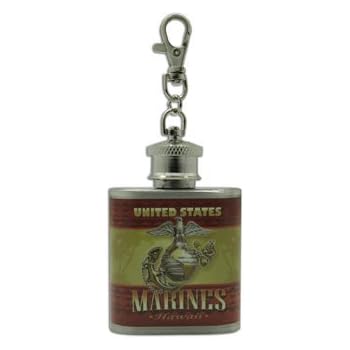 Amazon.com | Blue Glitter 1 oz. Keychain Flask: Alcohol And Spirits ...