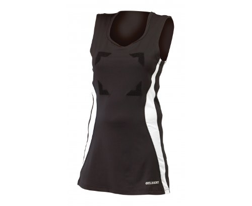 GILBERT Ladies Eclipse Netball Dress, Black/White, L: Amazon.co.uk ...