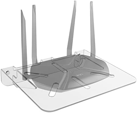 CaSZLUTION WiFi Router Wall Mount Shelf, Acrylic Floating Wall Shelf ...
