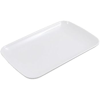 Amazon.com | White Rectangle Dinner Plate, Plastic, Pack of 10: Dinner ...